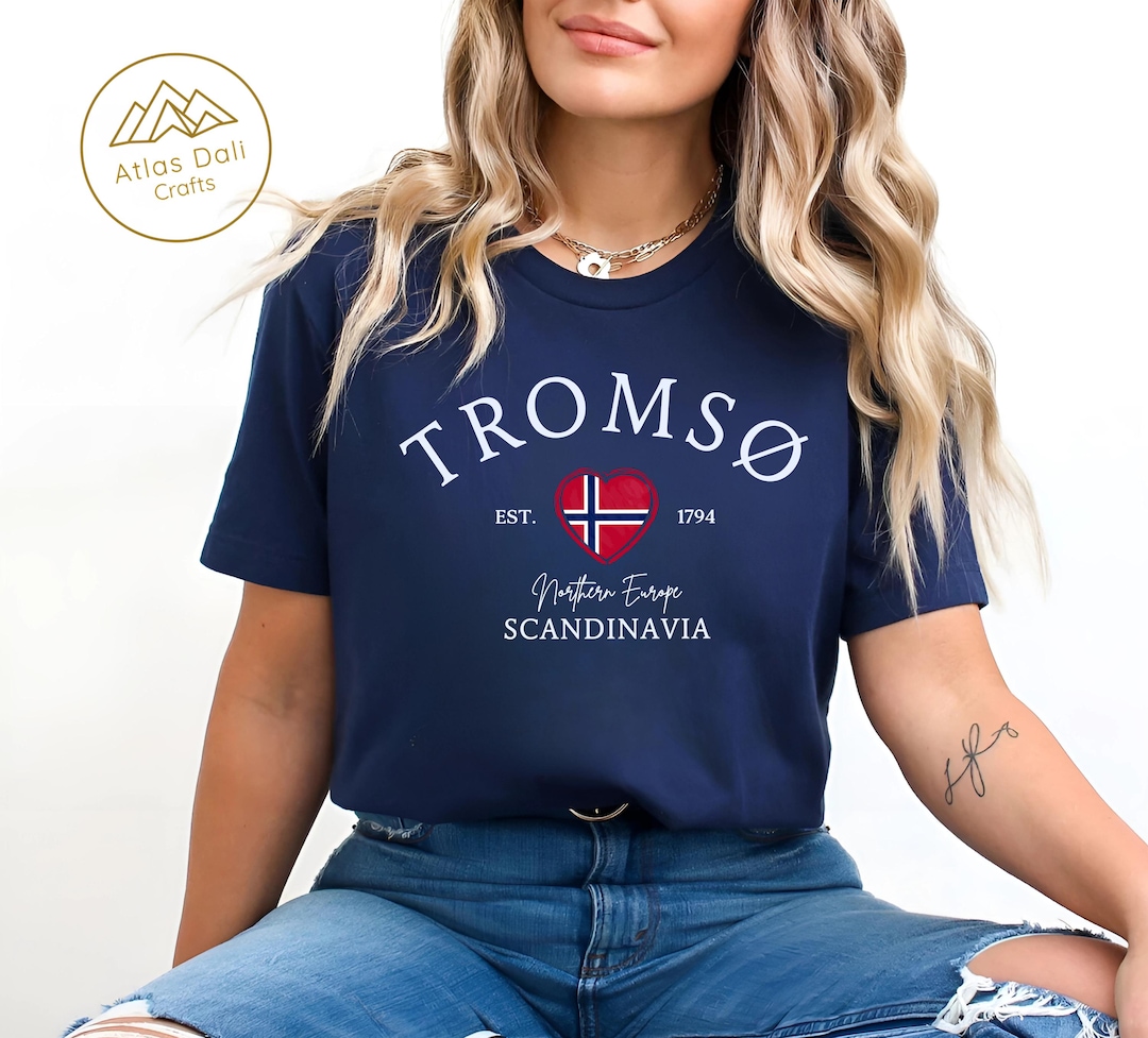Tromso T-shirt, Norway Flag Tee, Tromsø Shirt, Arctic Circle ...