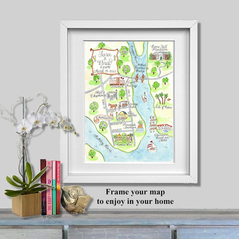 Custom Wedding Map of Montauk, Guest Bag Map, Watercolor Wedding ...