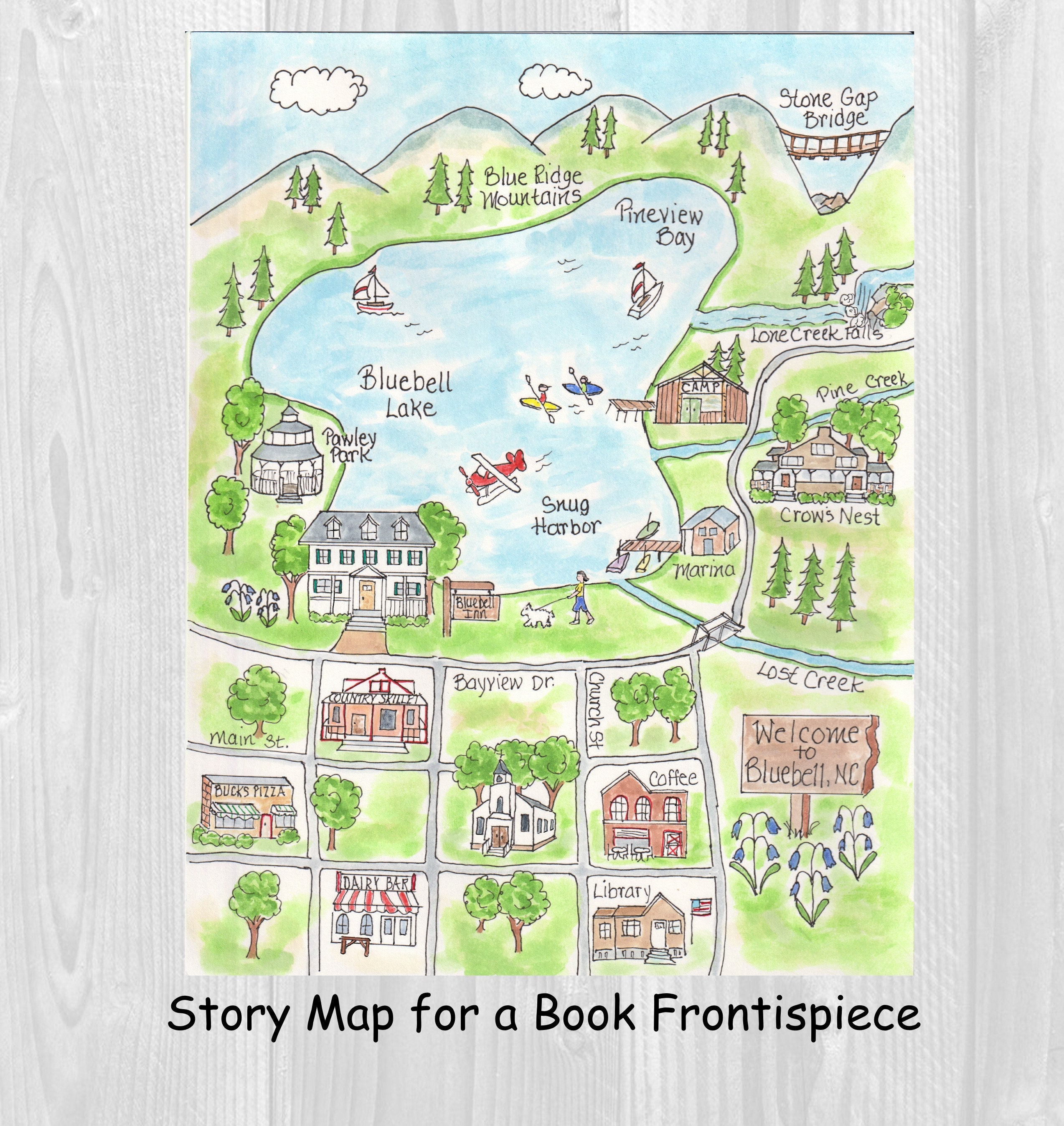 Custom Watercolor Fantasy Map: Hand-drawn Book Frontispiece (digital ...