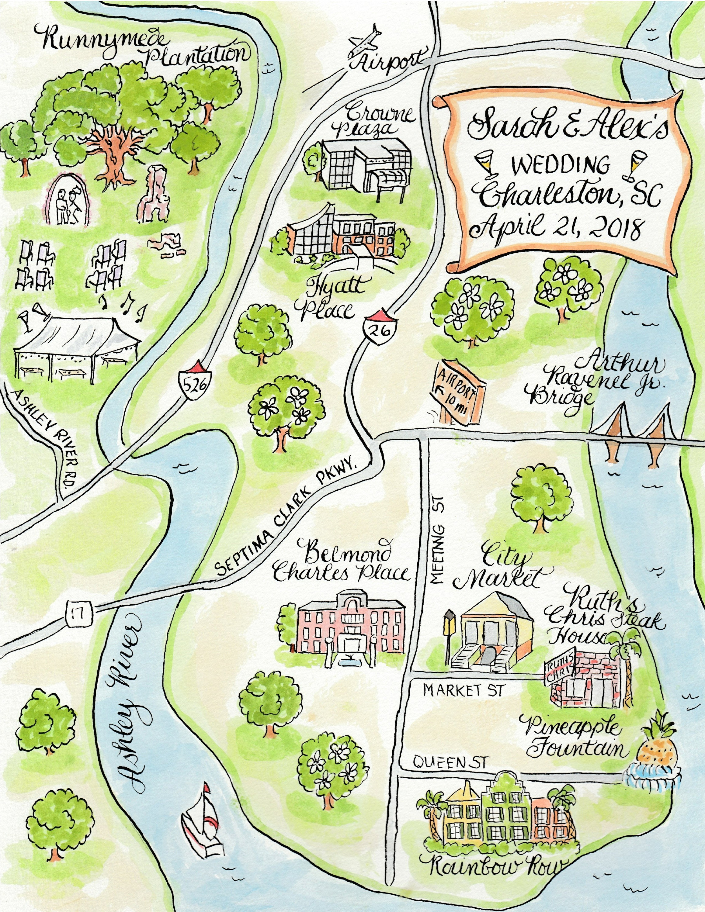 Printable Custom Map, Custom Wedding Map for Guest Bags or Save the ...