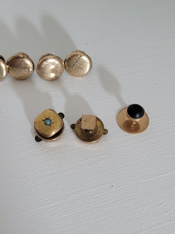 Assorted Set of Victorian Collar Buttons/ Steampunk - Gem
