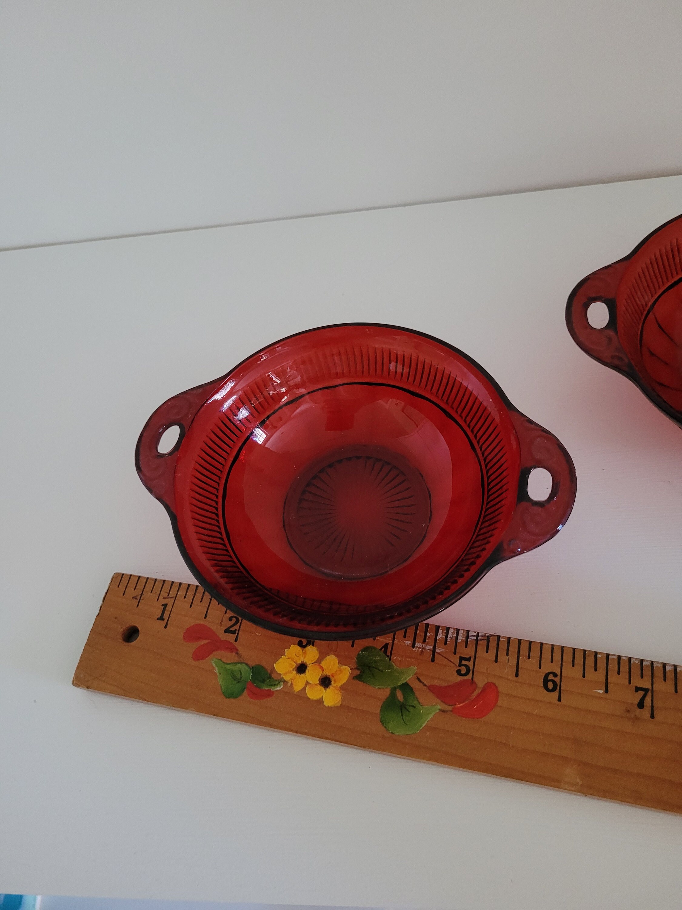 Ruby Red Berry Bowls/ Anchor Hocking - Etsy