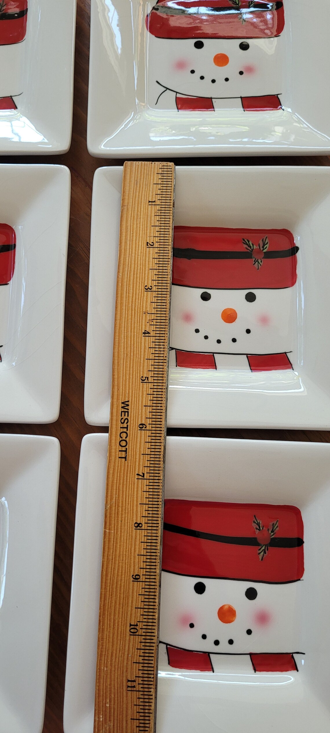 Snowman Christmas Plates Set of 6/ Small Appetizers Plates - Etsy
