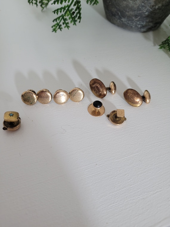 Assorted Set of Victorian Collar Buttons/ Steampunk - Gem