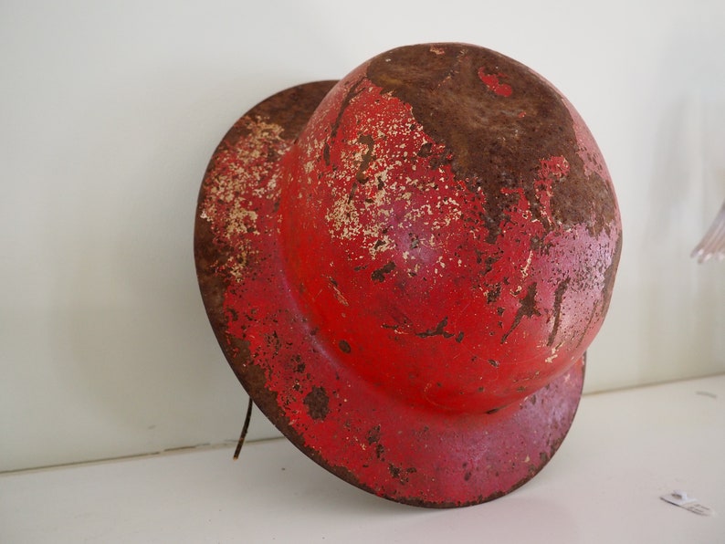 WW2 Era Civil Defense Helmet: Red Steel, Photo Prop - Etsy