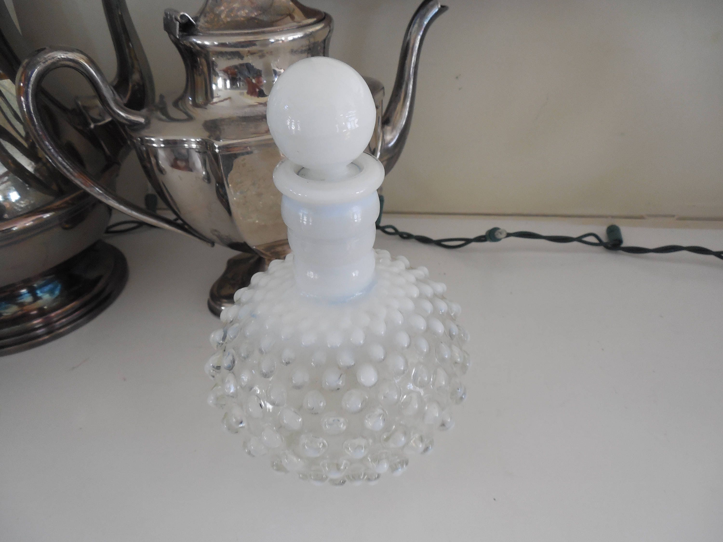 Fenton Hob Nail White Opalescent Bottle Cologne Perfume - Etsy
