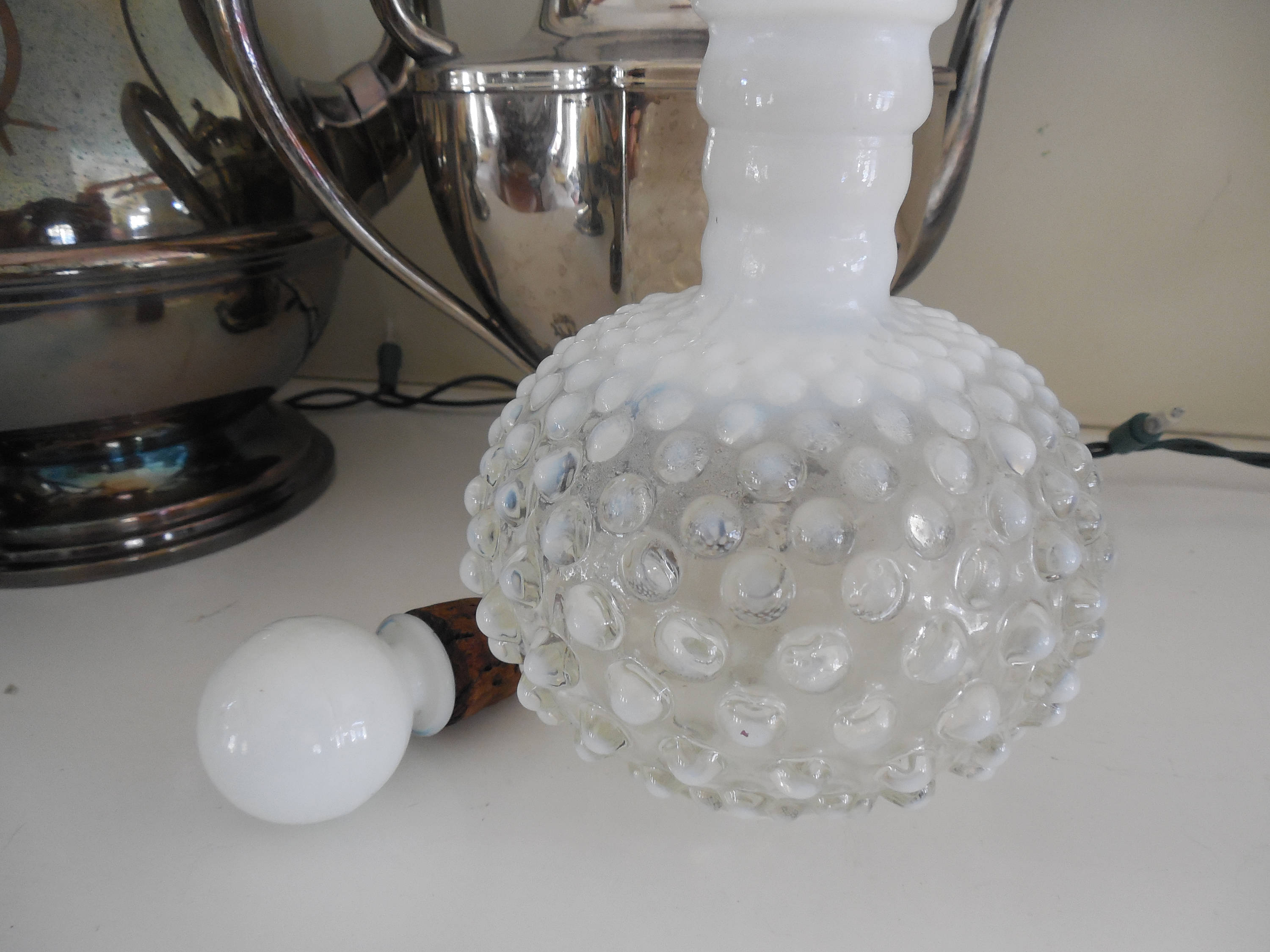 Fenton Hob Nail White Opalescent Bottle Cologne Perfume - Etsy