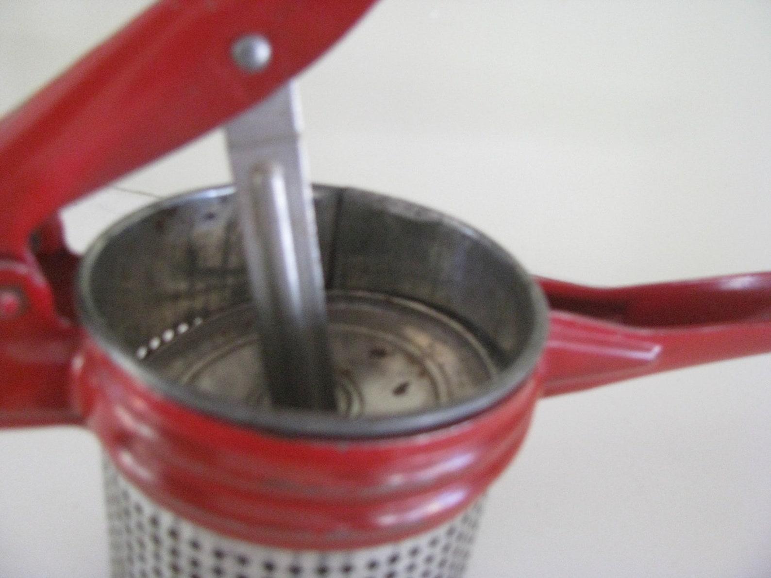 Vintage Red Potato Masher Ricer - Etsy