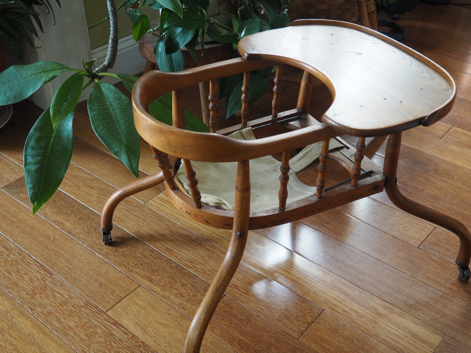 Antique Wooden Baby Walker /RARE Vintage Eating Chair for Baby / Photo ...