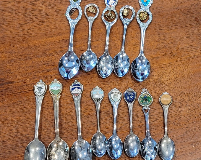 Souvenir Spoons, Set of 10 Vintage Collectible Decorative Spoons ...