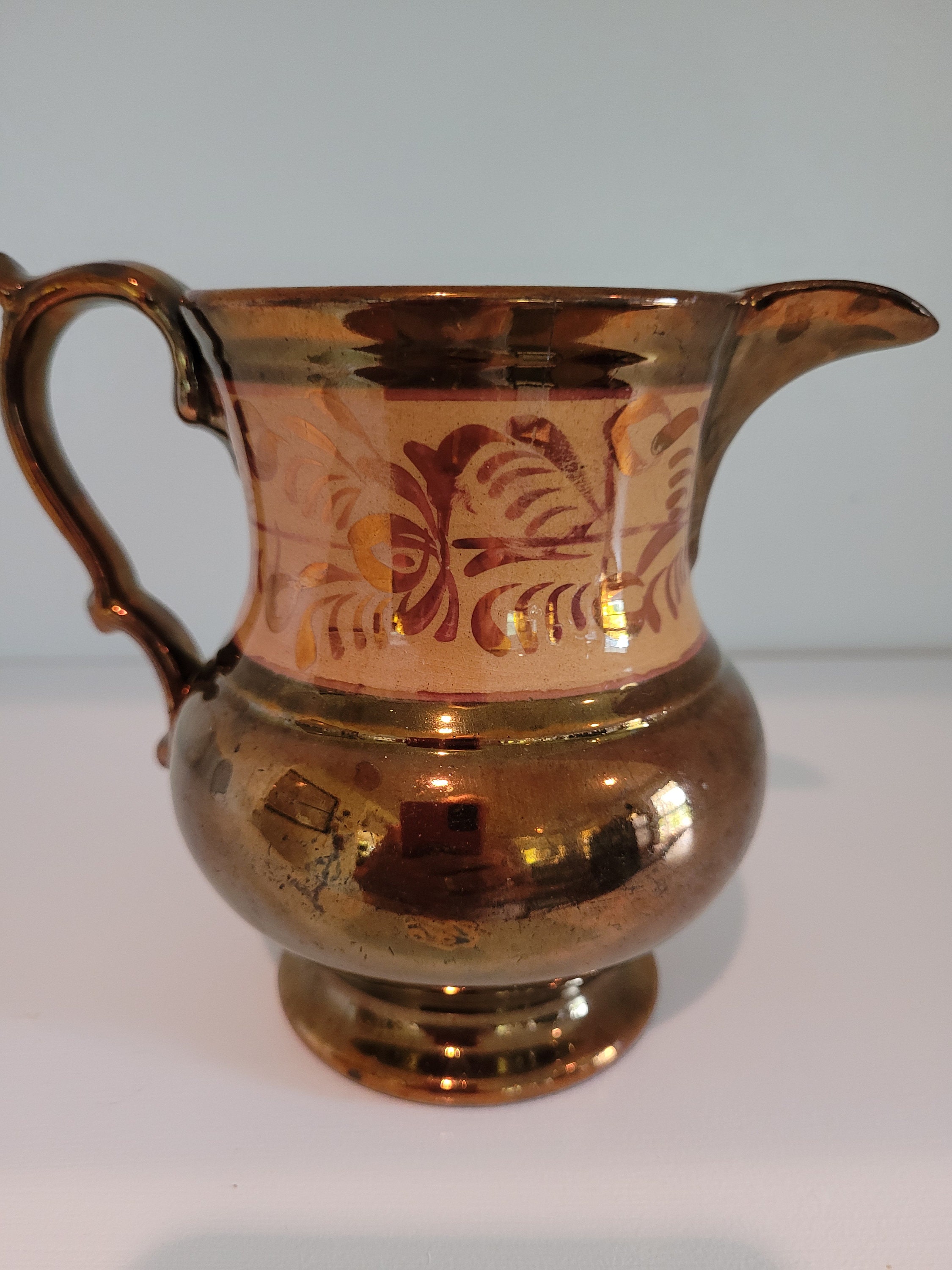 Antique English Lusterware Copper Pitcher 1890 - Etsy