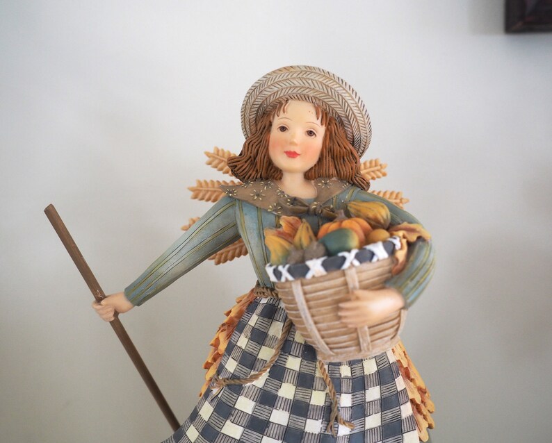 Debbie Mumm Fall Angel Centerpiece: Plaid Apron, Pumpkins & Goose - Etsy