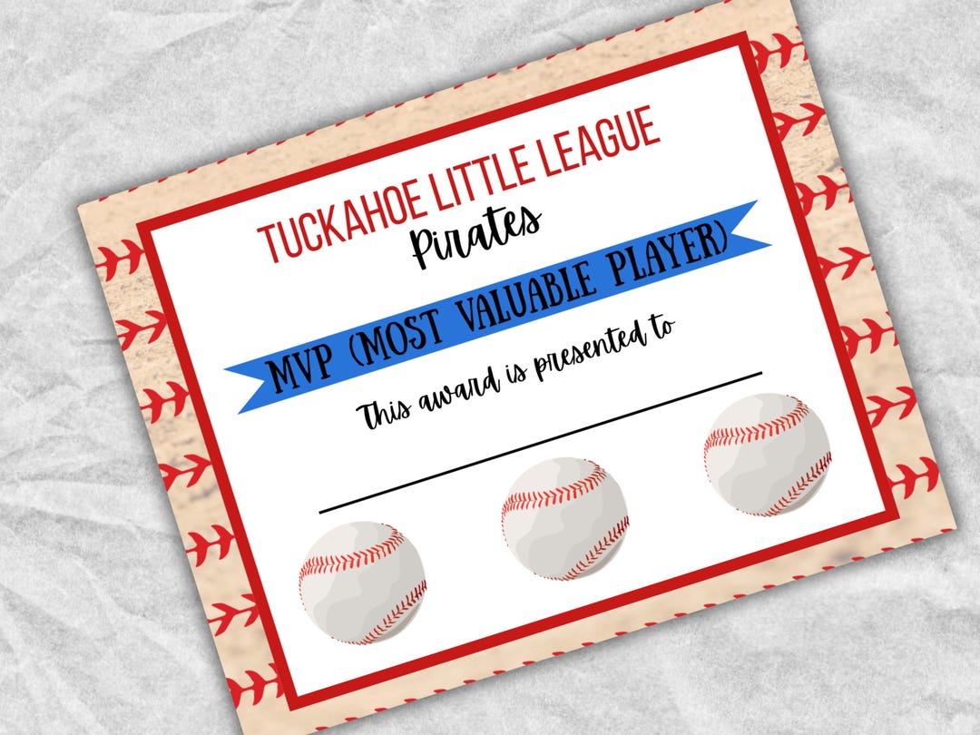 Editable Baseball Awards Certificates: T-ball Superlatives (digital ...