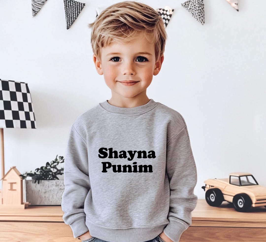 Shayna Punim Yiddish Unisex Toddler Sweatshirt in Assorted Colors - Etsy