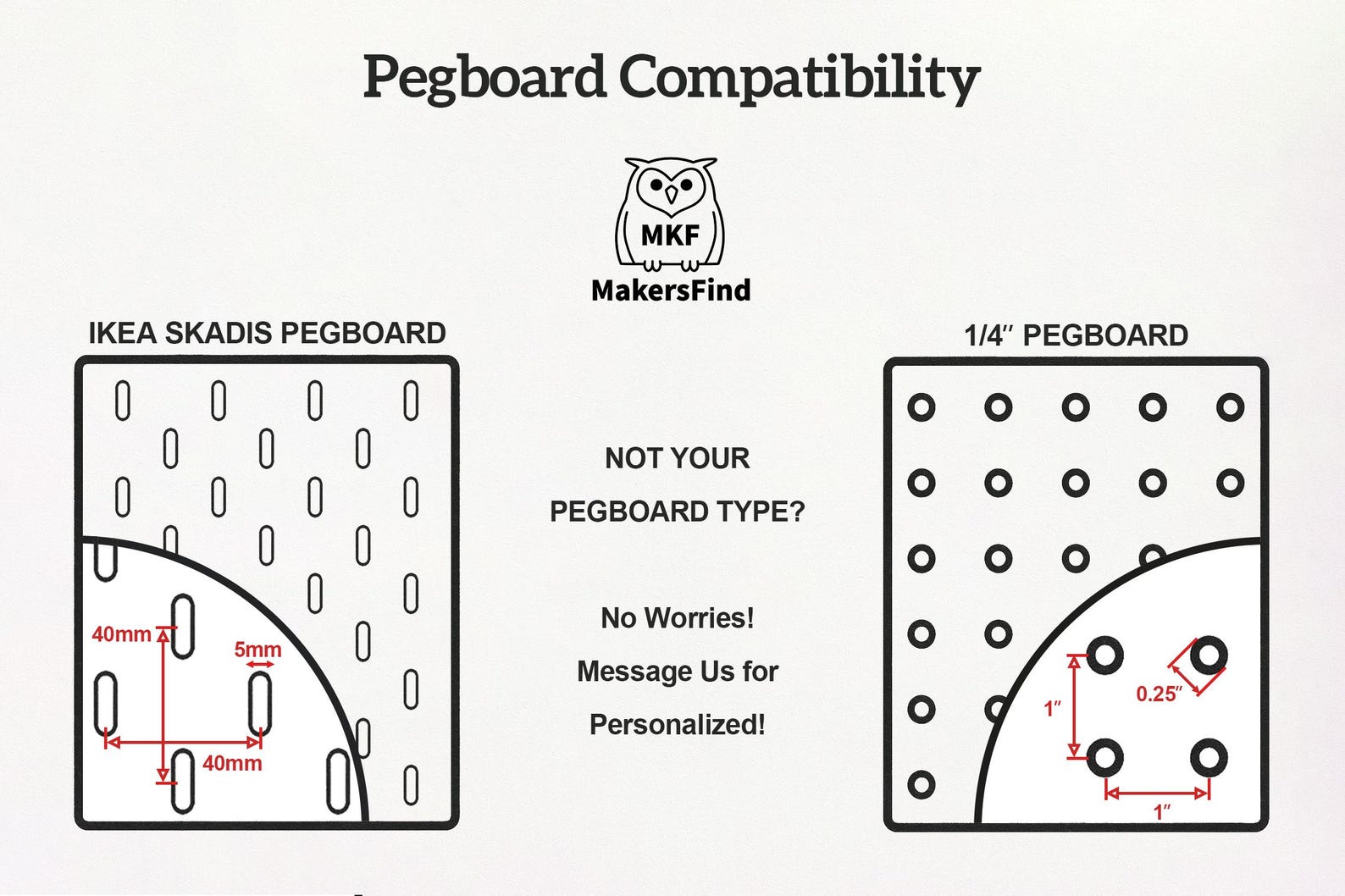 Keyboard Holder for IKEA SKÅDIS or 1/4" Pegboard Keyboard Display ...