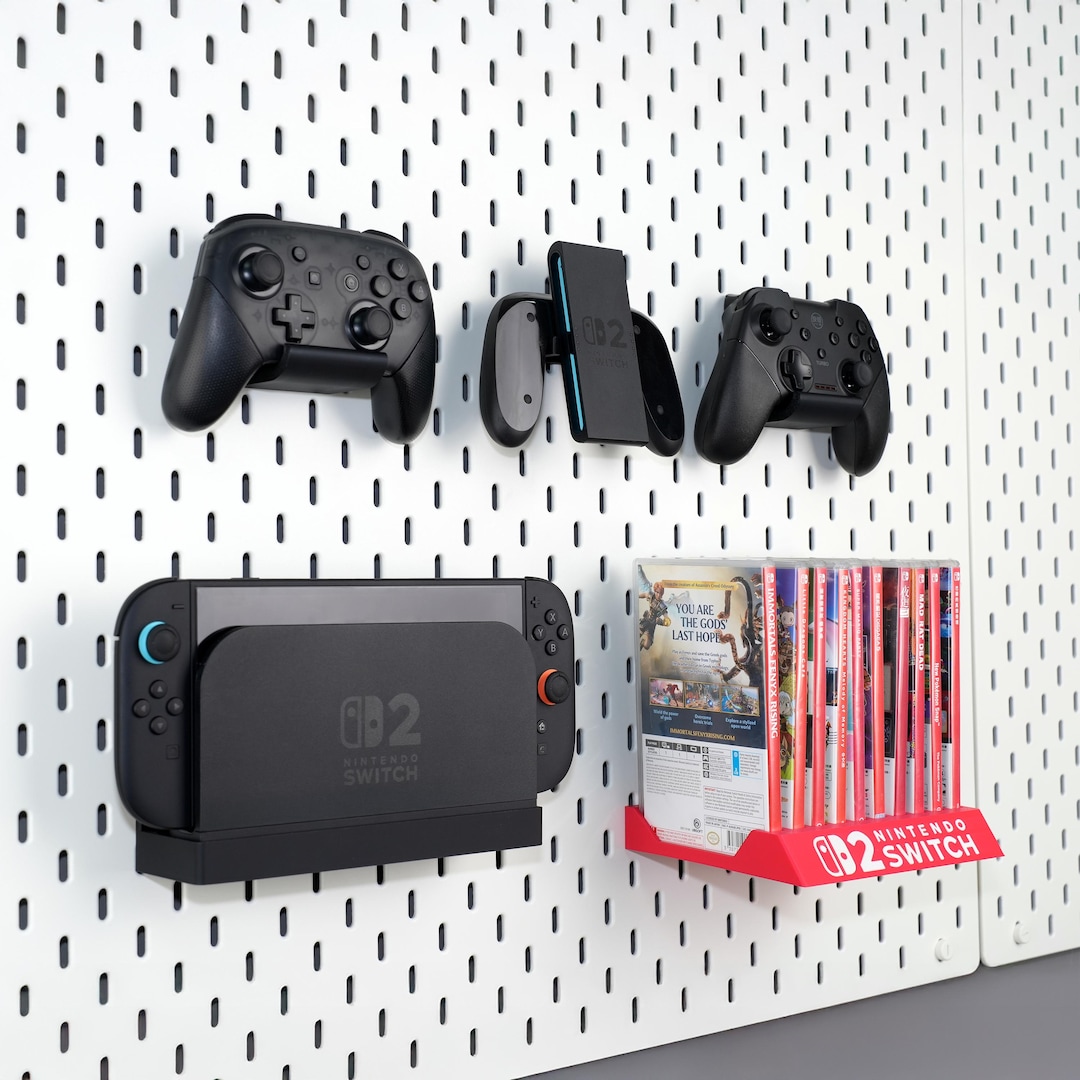 Nintendo Switch 2 Pegboard Organizer for IKEA SKADIS or 1/4'' Pegboard ...