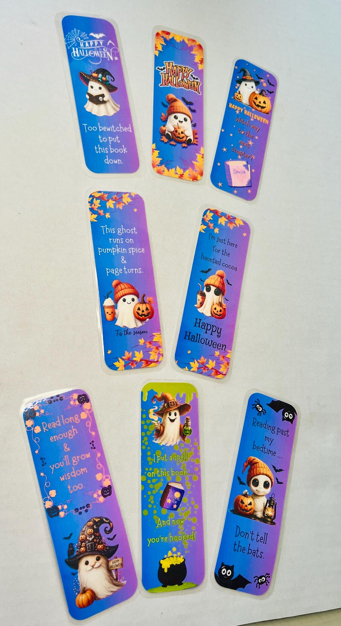 11 Spooky-cute Halloween Bookmarks | Printed & Laminated Set | Ghost ...