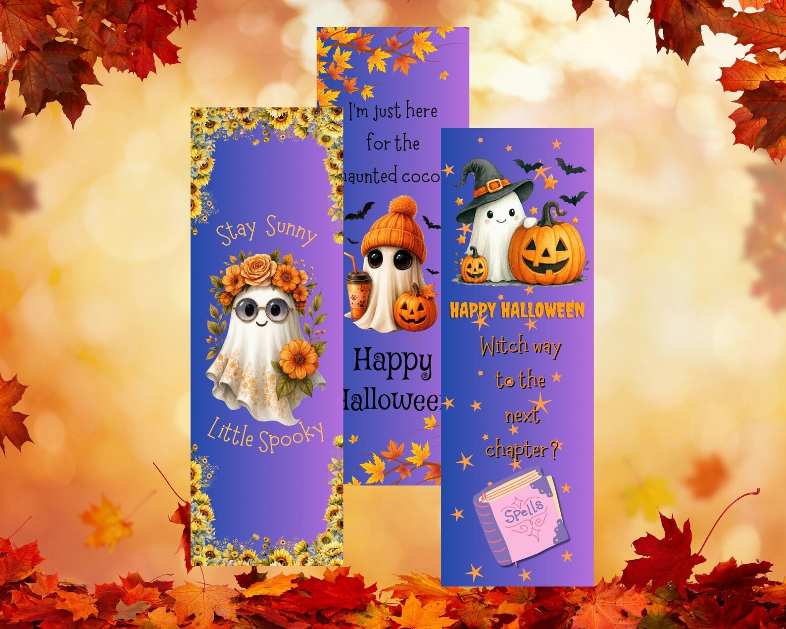 11 Spooky-cute Halloween Bookmarks | Digital Printable Set | Witchy ...