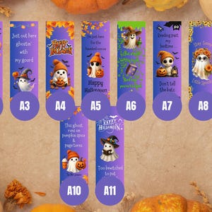 11 Spooky-cute Halloween Bookmarks | Printed & Laminated Set | Ghost ...