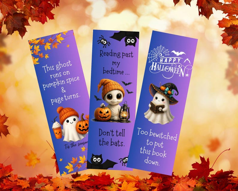 11 Spooky-cute Halloween Bookmarks | Digital Printable Set | Witchy ...