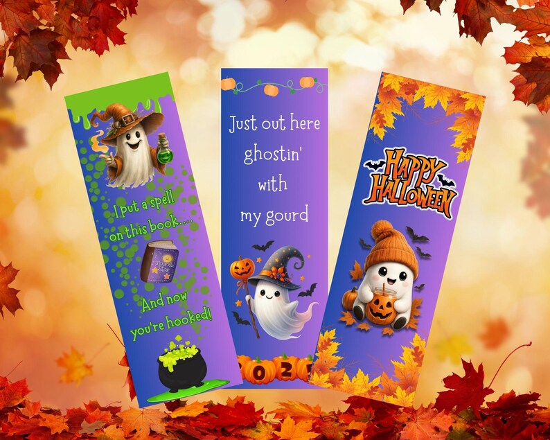 11 Spooky-cute Halloween Bookmarks | Digital Printable Set | Witchy ...