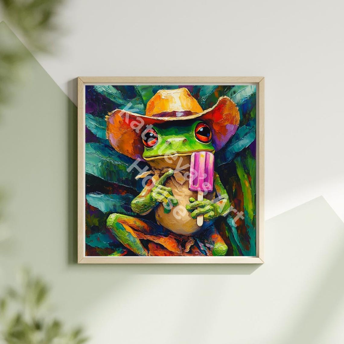Cowboy Frog Wall Art Printable | Funny Frog Digital Art | Frog With ...