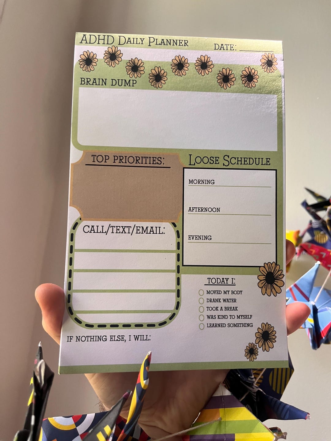 ADHD Daily Planner With Black-eyed Susans – Focus & Organization ...