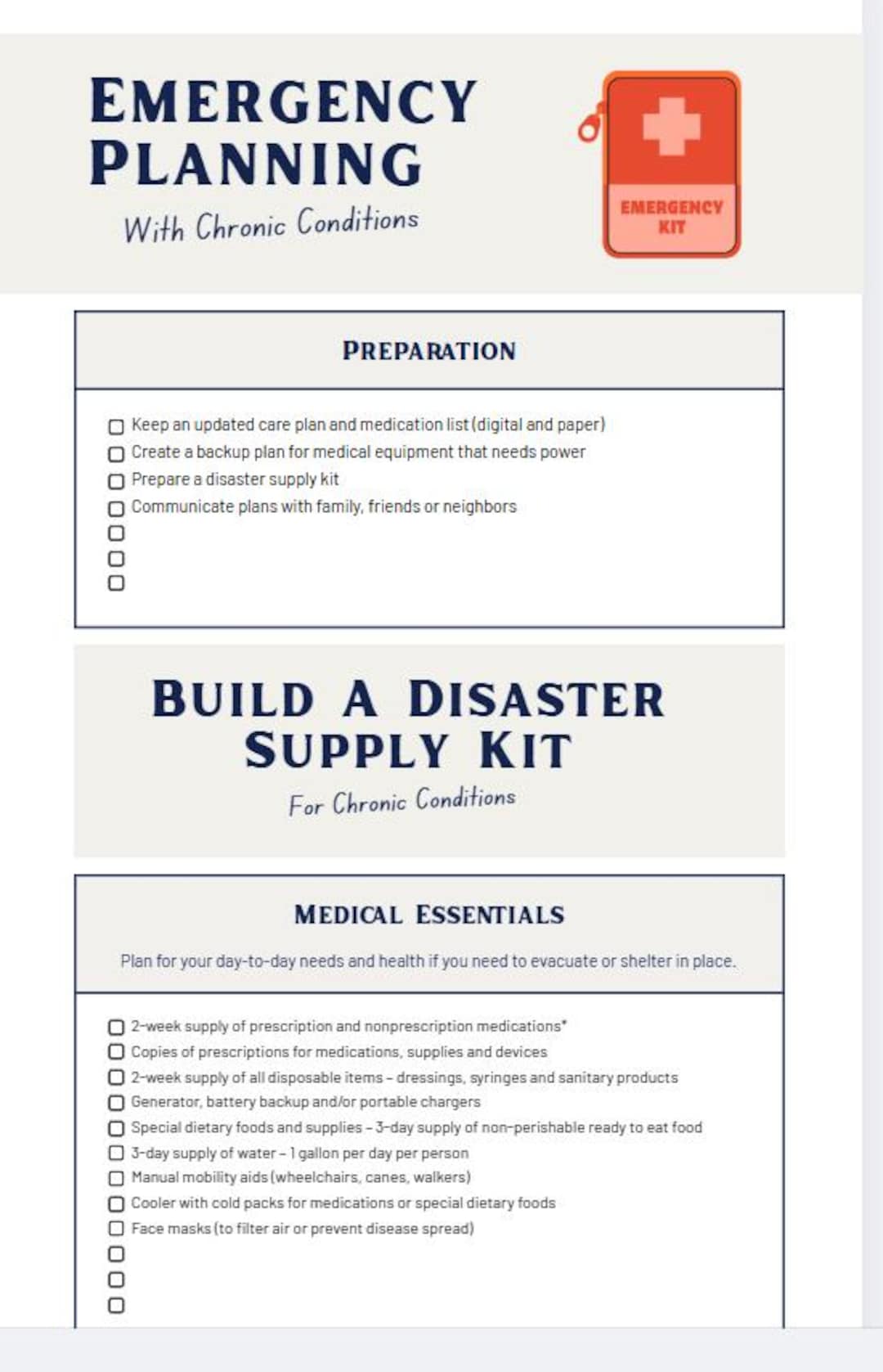 Emergency Planning With Chronic Conditions - Build a Disaster Supply ...