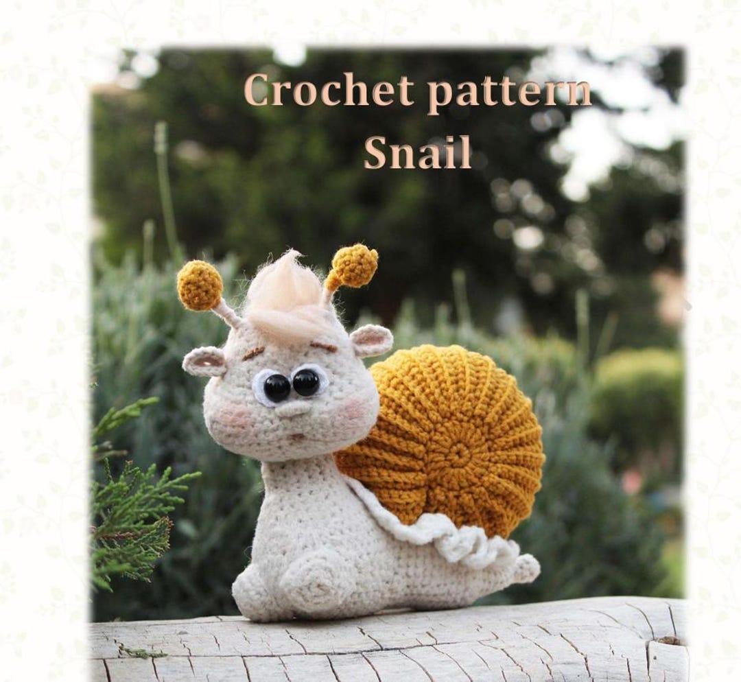 Burger Snail Crochet Pattern Amigurumi, Snail Stuffed Animal Plush Toy ...