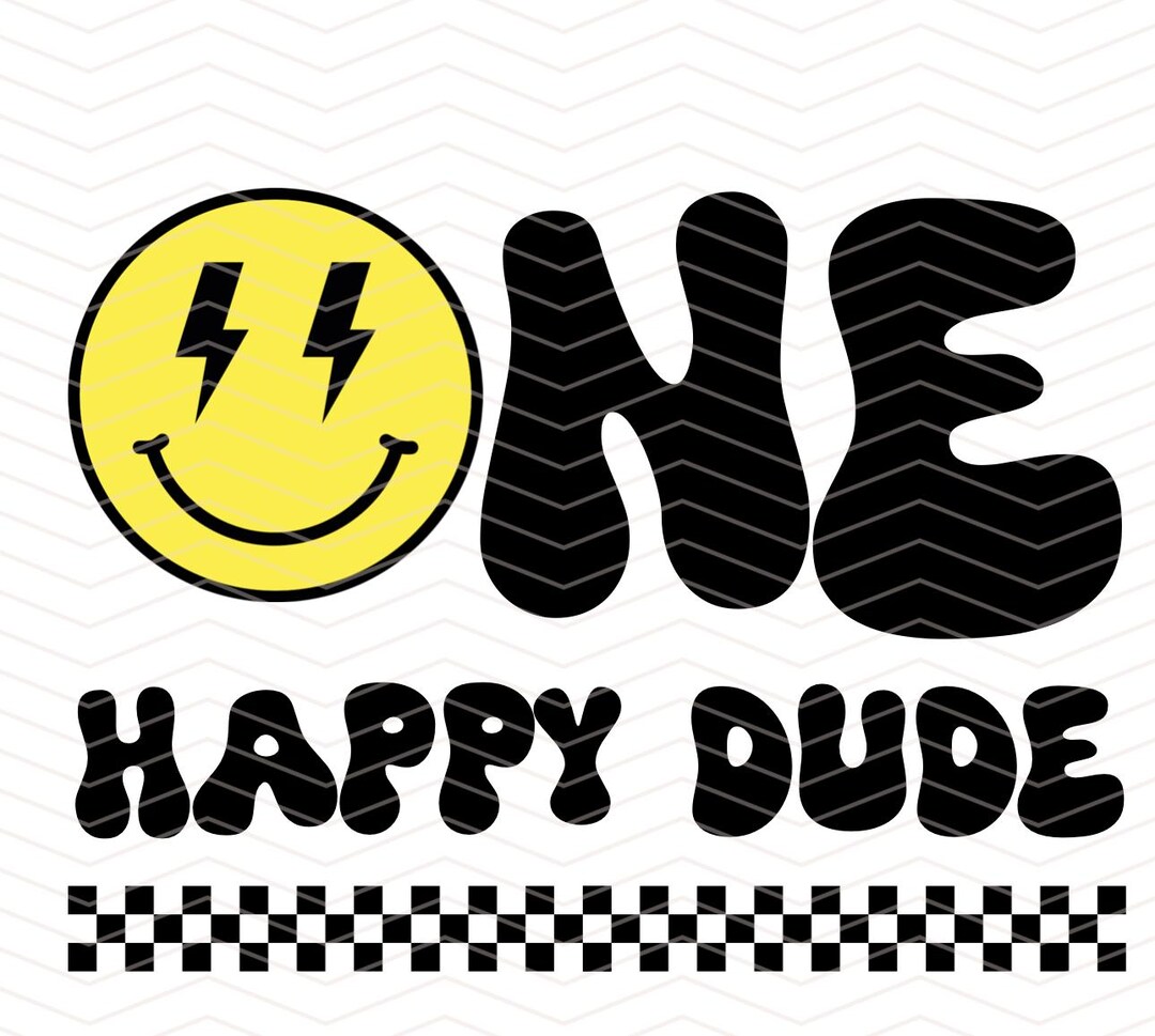 One Happy Dude PNG – Smiley Face Birthday Design (digital File) - Etsy