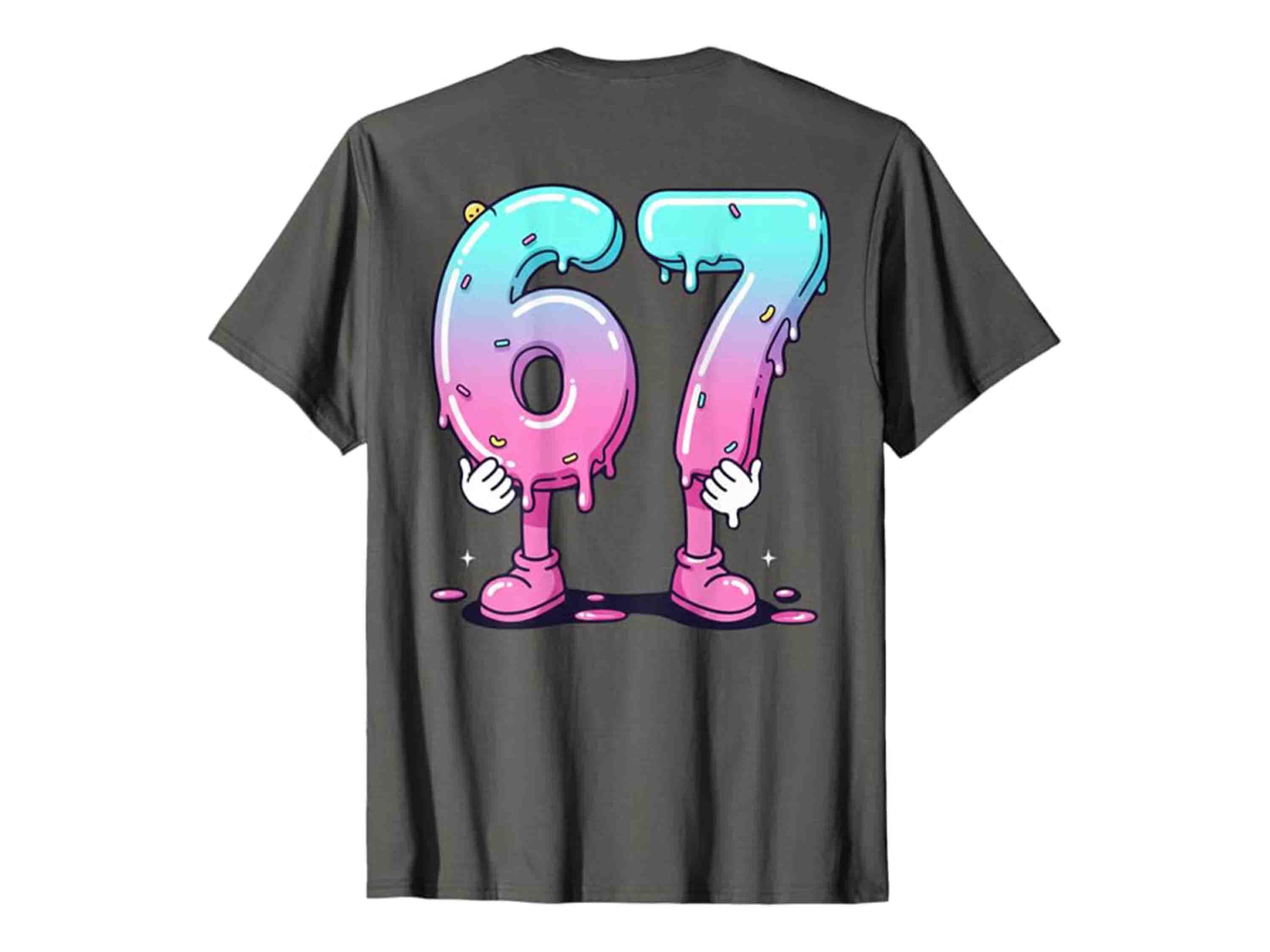 67 Ice Cream Drip Shirt (back or Front), Six Seven Meme Shirt, Gen ...