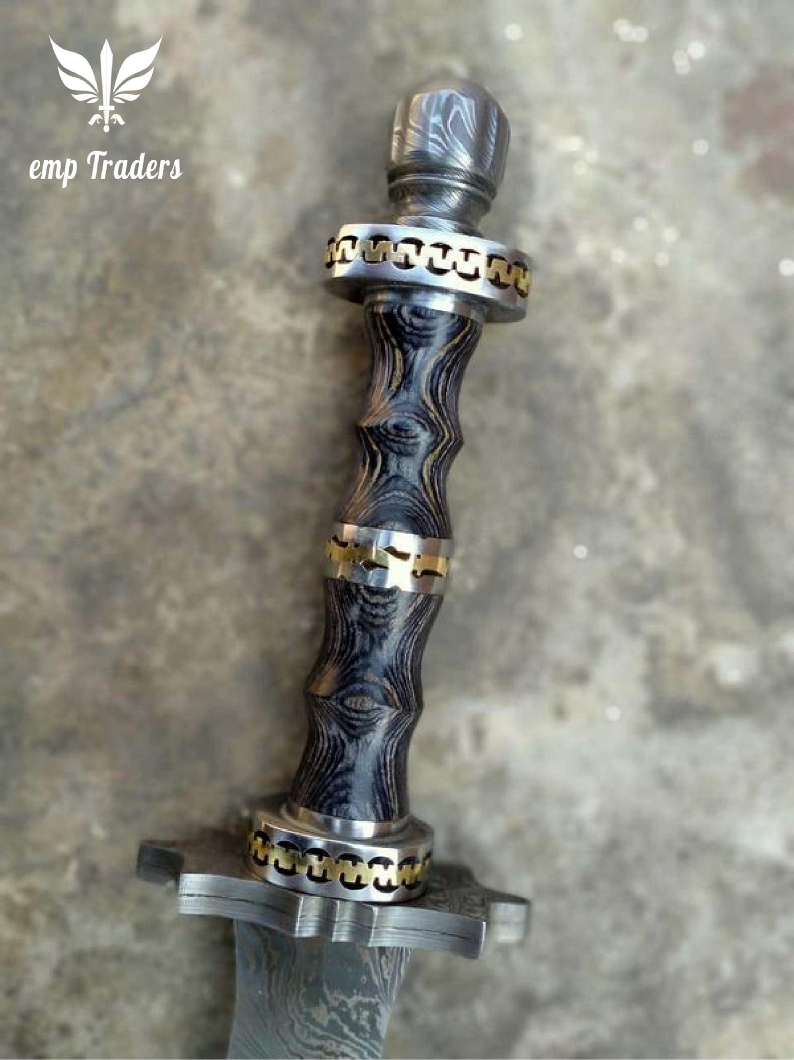 32 Inch Long Hand Forged Damascus Steel Double Edge Viking Sword With ...