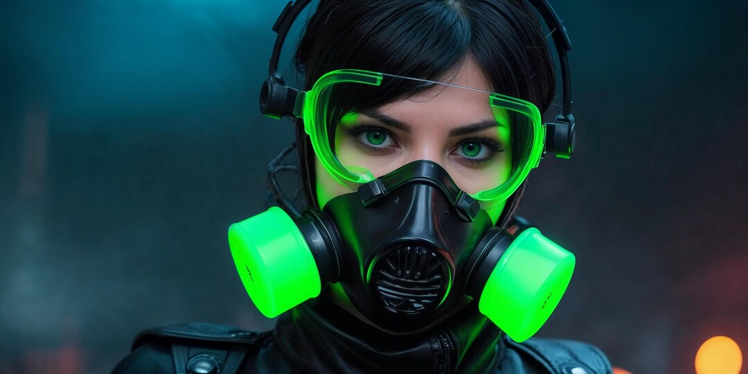 Toxic Neon Sentinel – Cyberpunk Female Portrait - Etsy