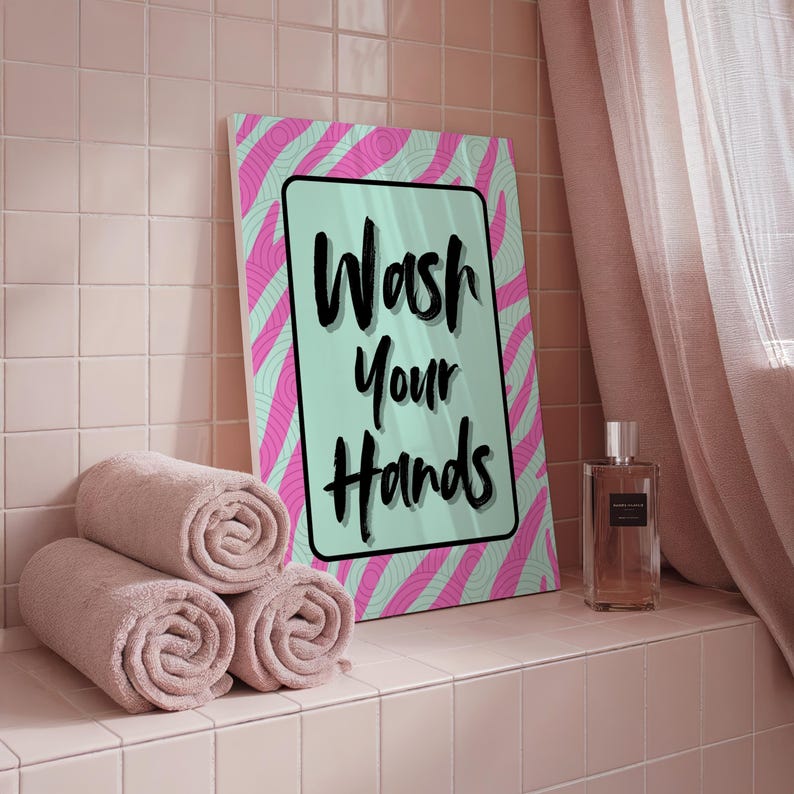 Wash Your Hands Printable Bathroom Art Funny Quote Wall Decor Modern ...