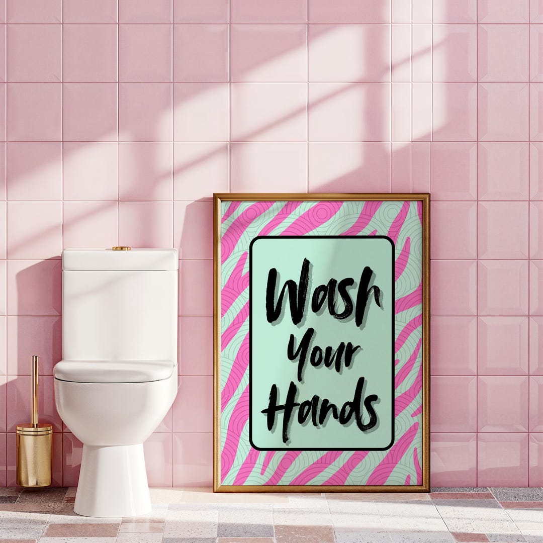 Wash Your Hands Printable Bathroom Art Funny Quote Wall Decor Modern ...