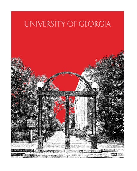 University of Georgia Skyline Poster Athens Georgia City | Etsy