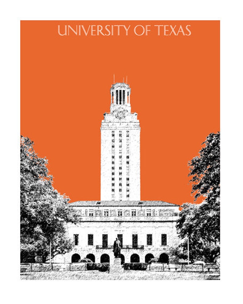 University of Texas Graduation Poster Austin Texas Skyline | Etsy