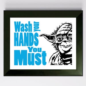Boys Bath Yoda Star Wars 8x10 Print wash Your Hands Select Your Color ...