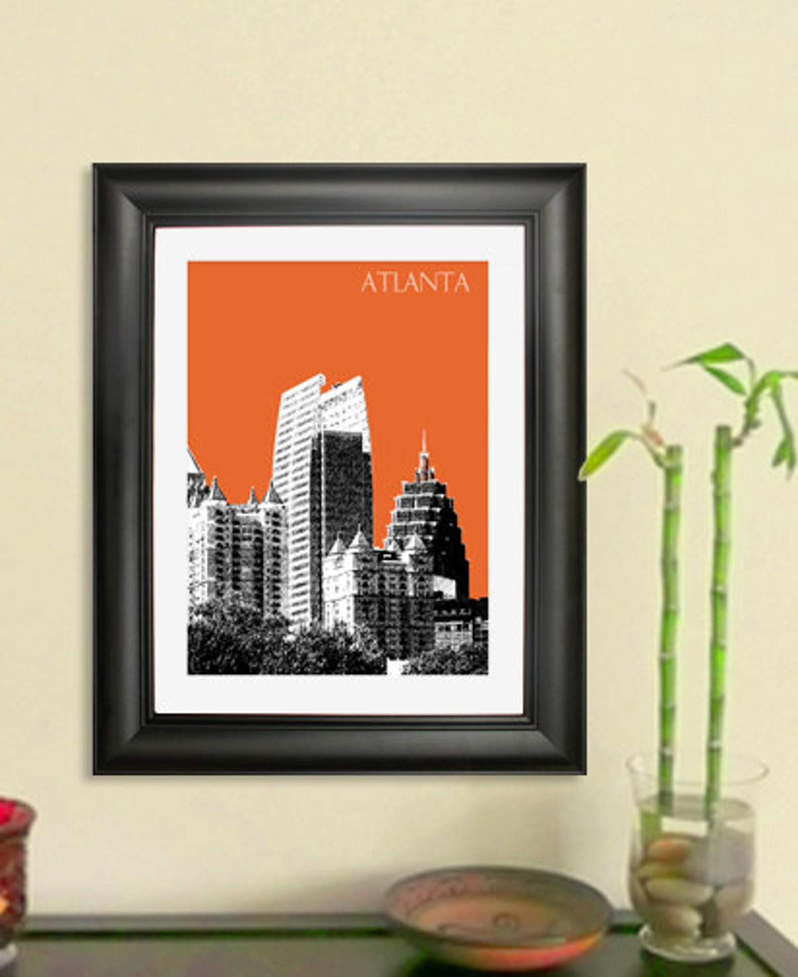 Atlanta Skyline Poster Atlanta Georgia Art Print 2 - Etsy