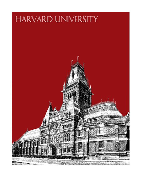 Harvard University Skyline Poster Cambridge Massachusetts - Etsy
