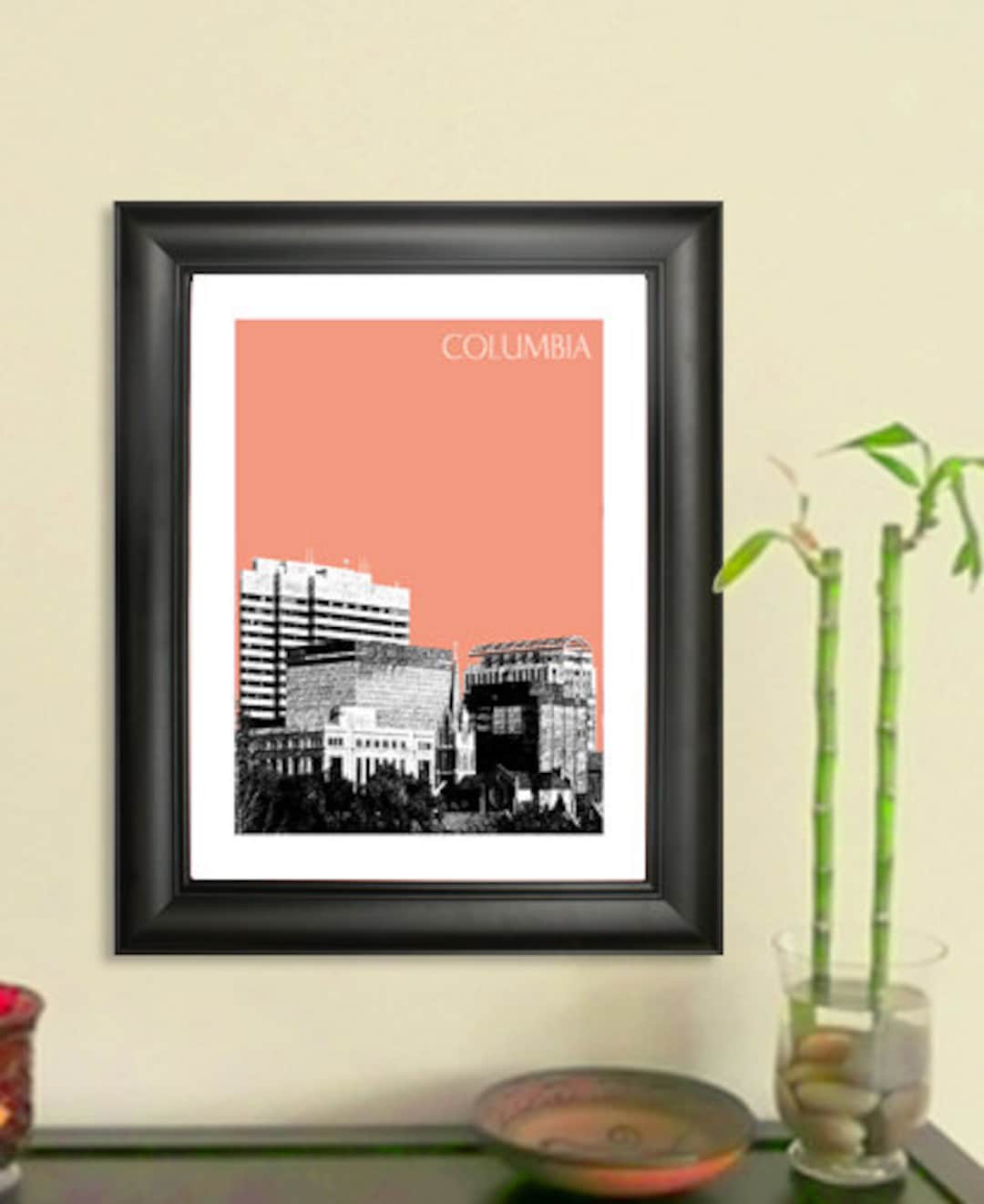 Columbia Skyline Poster Columbia South Carolina City Skyline - Etsy