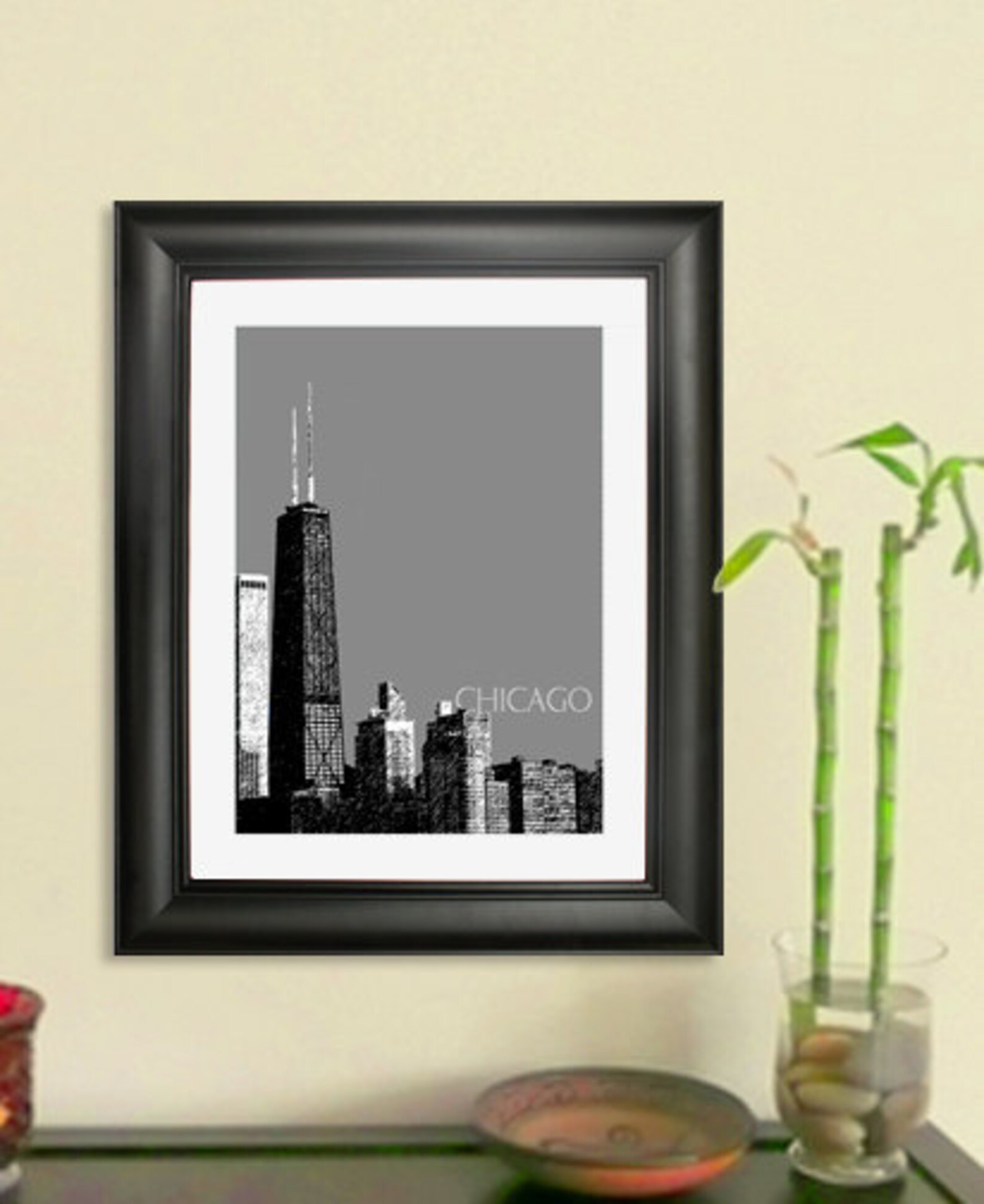 Chicago Skyline - John Hancock Building Poster Art Print - Etsy