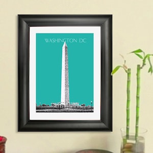 Washington DC Skyline Poster Washington Monument Art Print - Etsy