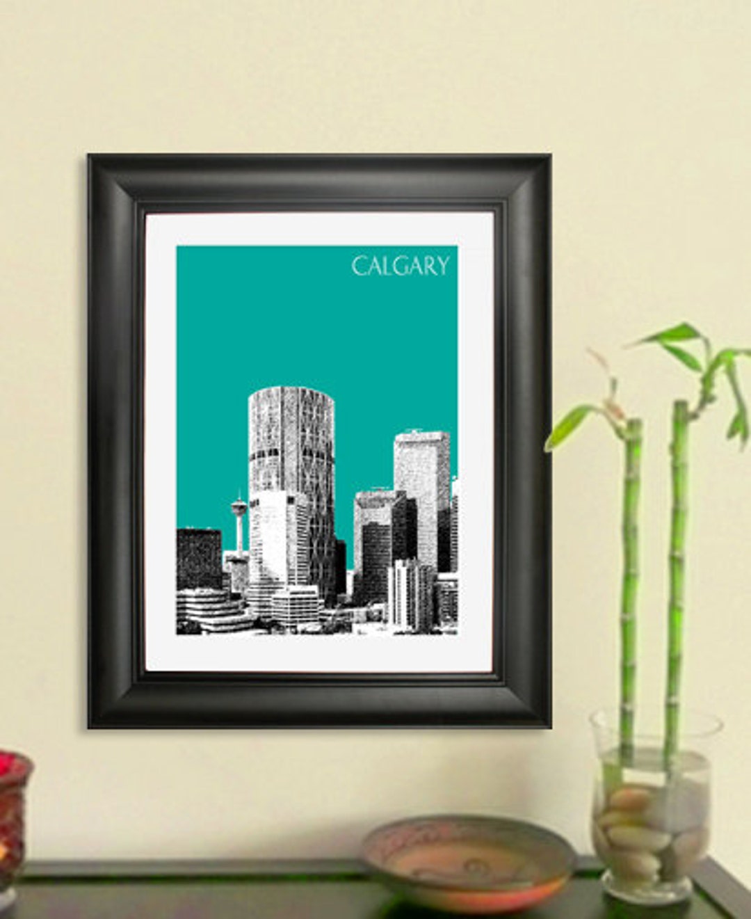 Calgary Skyline Poster 1 Stampa artistica di Calgary Canada Skyline ...