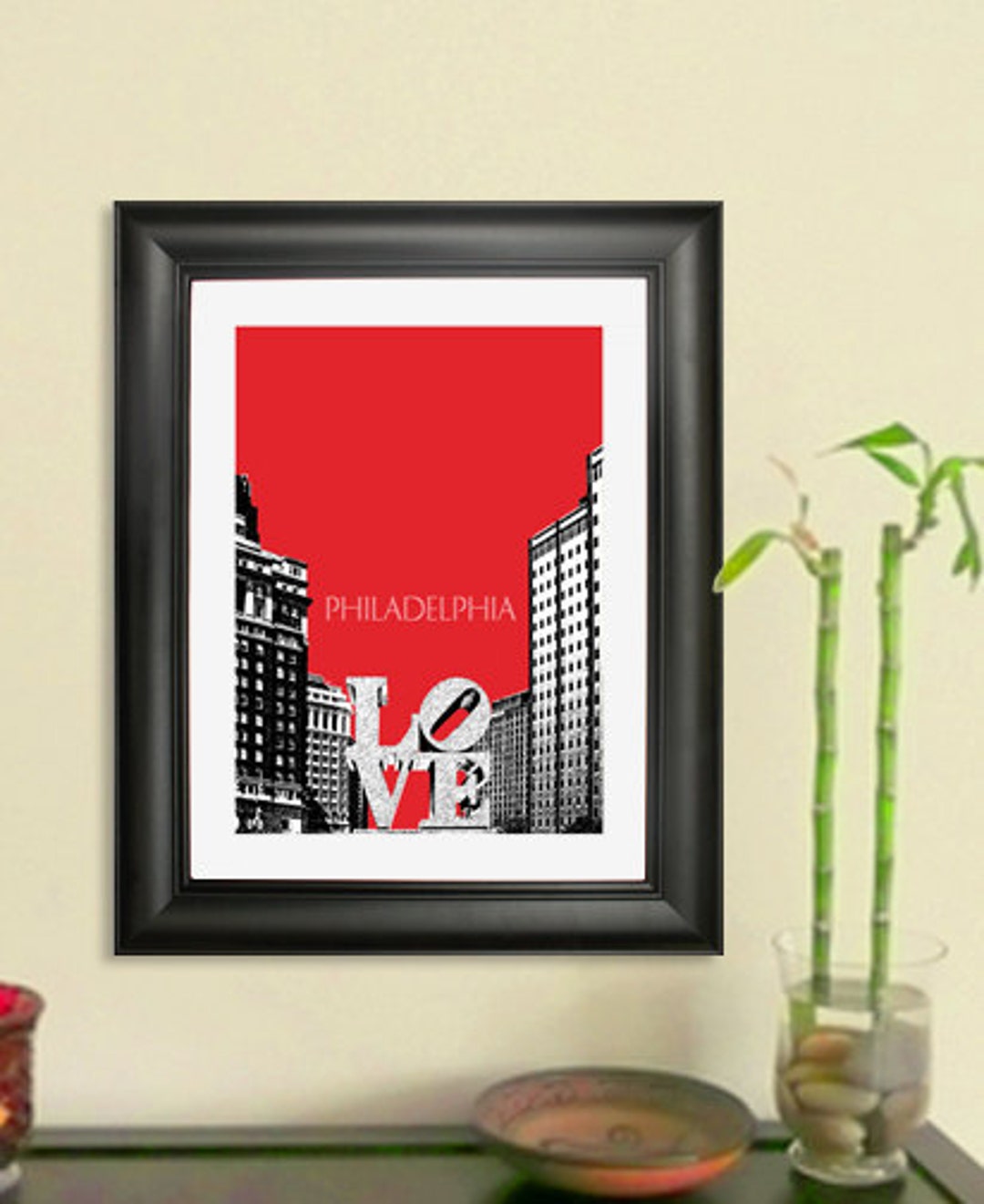 Love Park Art Poster Philadelphia Skyline Print - Etsy
