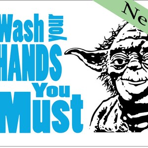 Boys Bath Yoda Star Wars 8x10 Print wash Your Hands Select Your Color ...