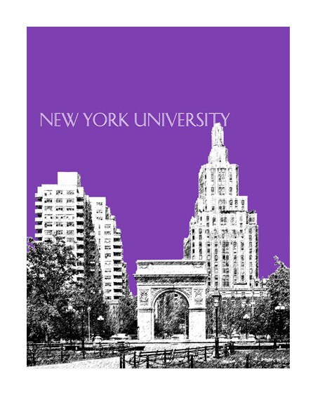 New York University Graduation Poster - New York City, New York Skyline ...