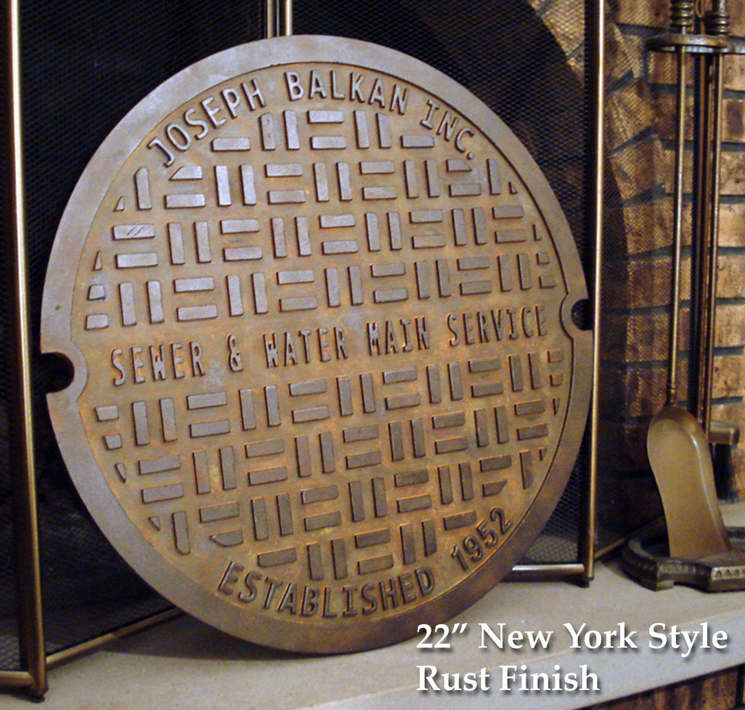 New York City Manhole Cover - Man Cave - New York City Sewer Cover - 22 ...