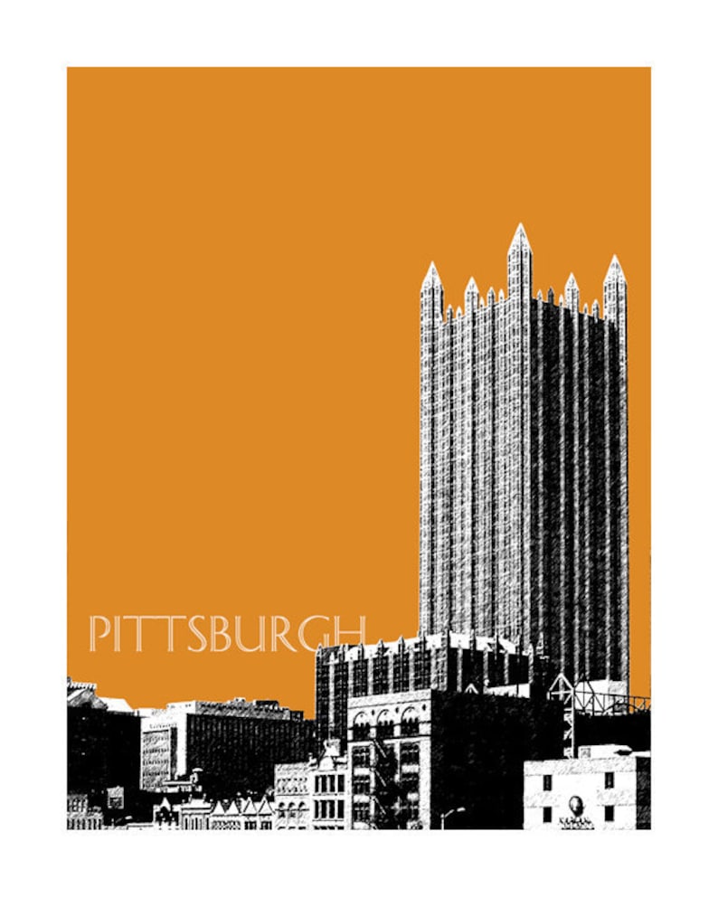 Pittsburgh Skyline Poster Pittsburgh PPG Place Art Print - Etsy