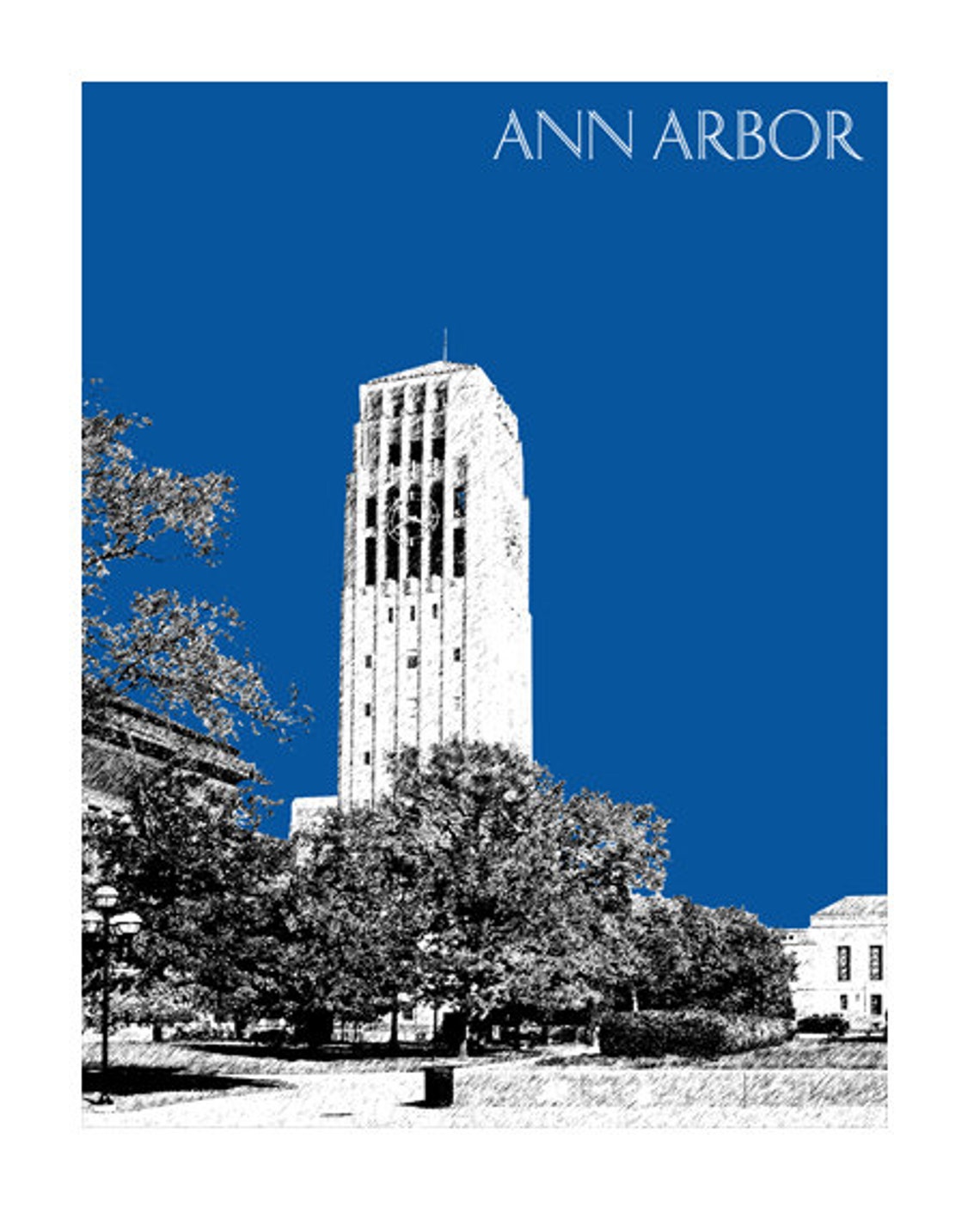 Skyline Ann Arbor Poster Ann Arbor Michigan City Skyline - Etsy Ireland